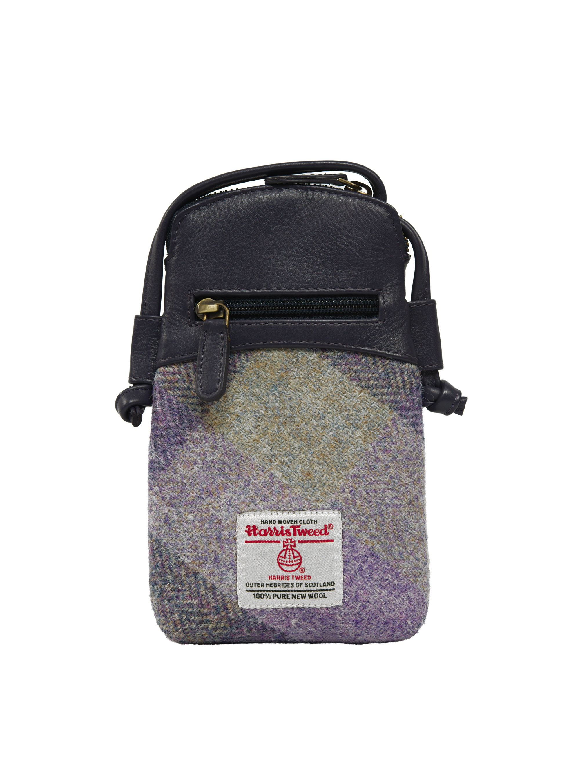 Harris Tweed Barvas Bag HB156 (Bluebell Leather) – Harris Tweed Isle of ...