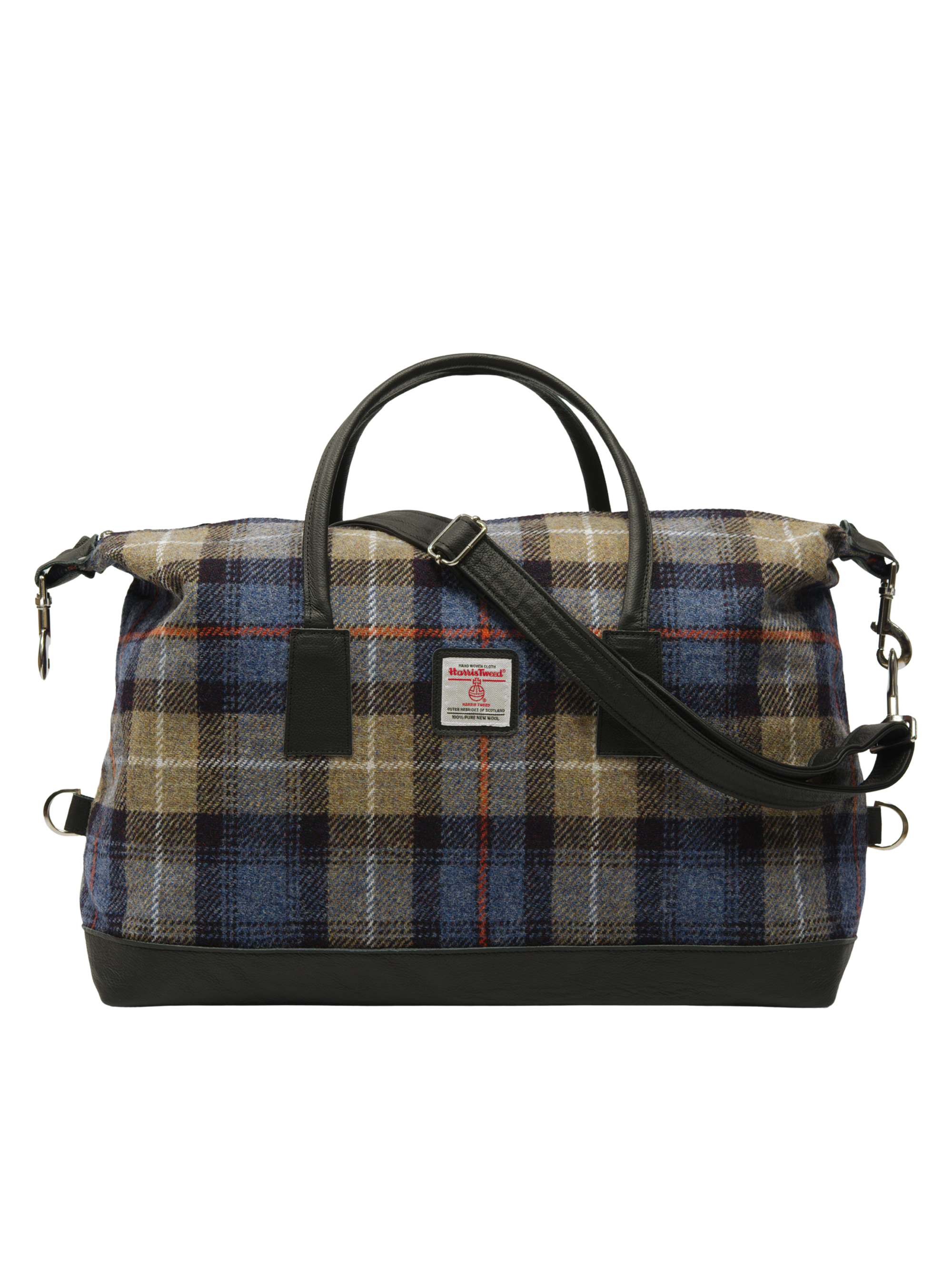 Harris Tweed Luggage Bag A072 (Black Leather) – Harris Tweed Isle of Harris