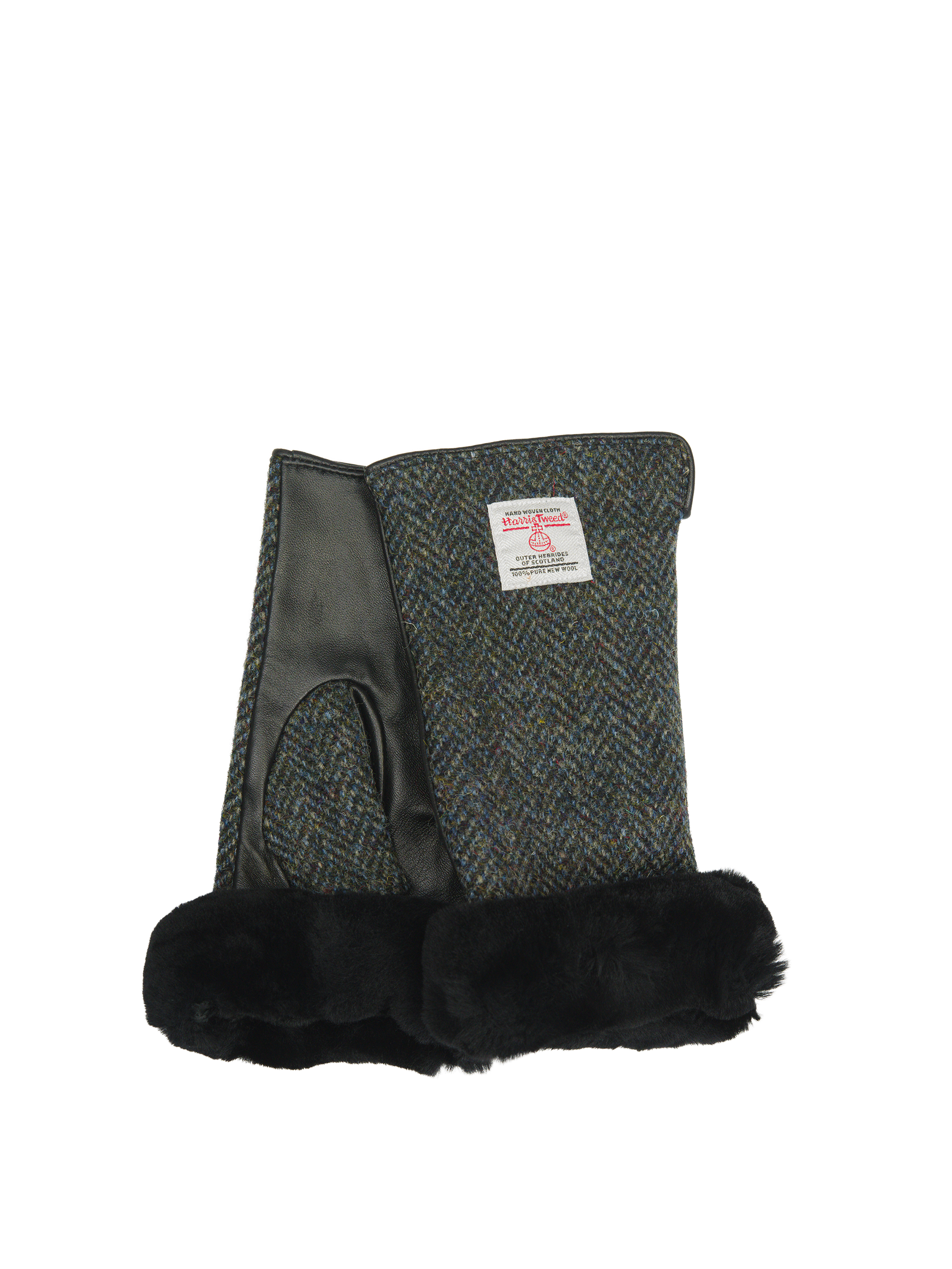 Harris Tweed Ladies Fur Mittens HB85 (ISL) – Harris Tweed Isle of Harris