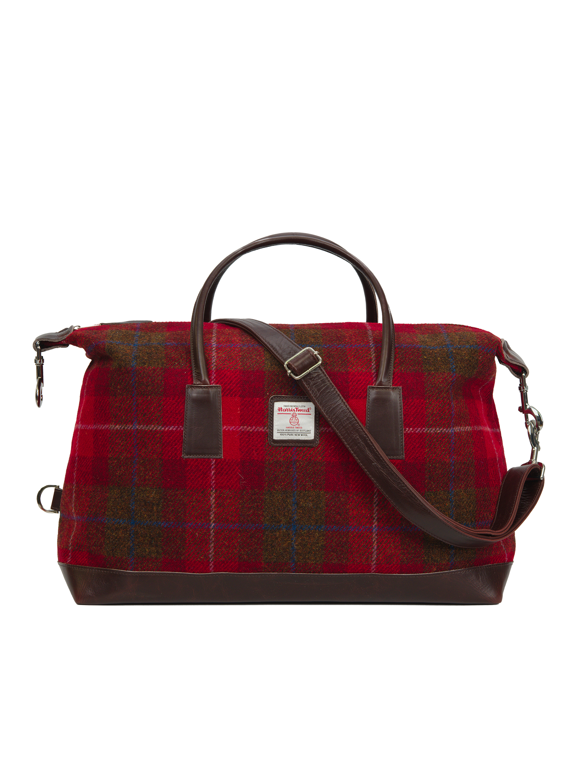 Harris Tweed Luggage Bag A075 (Black Leather) – Harris Tweed Isle of Harris