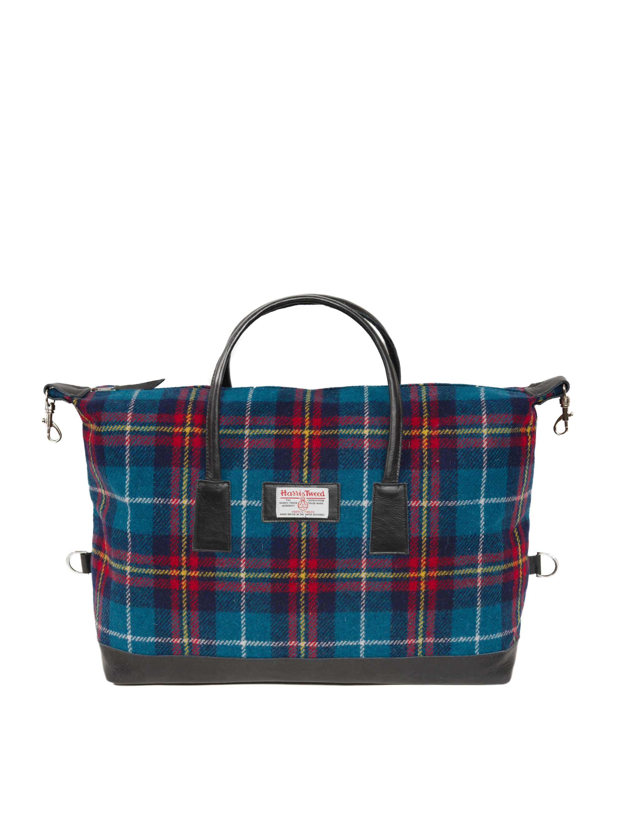Harris Tweed Luggage Bag A0216 (Black Leather) – Harris Tweed Isle of ...