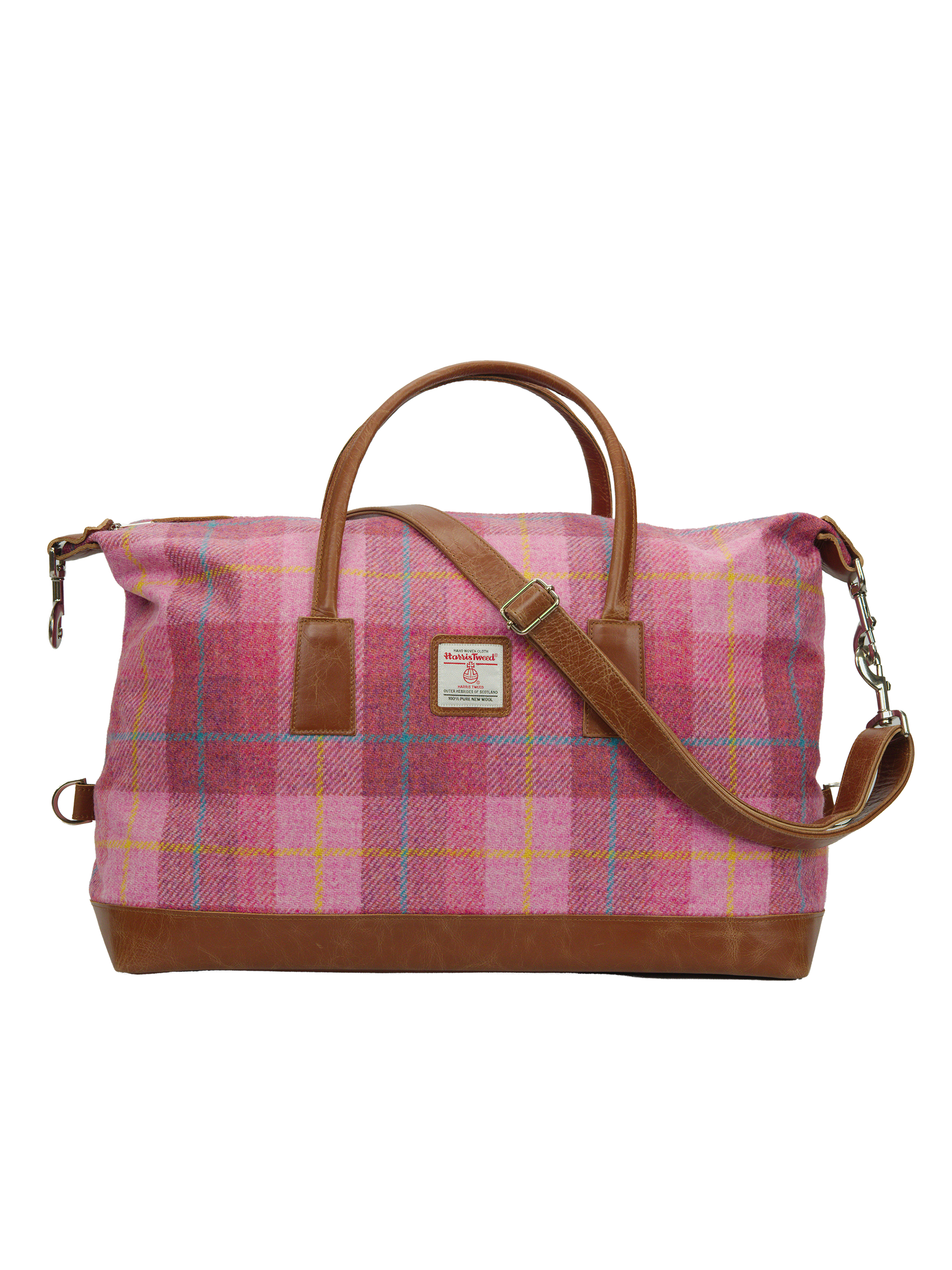Harris Tweed Luggage Bag A0223 (Tan Leather) – Harris Tweed Isle of Harris