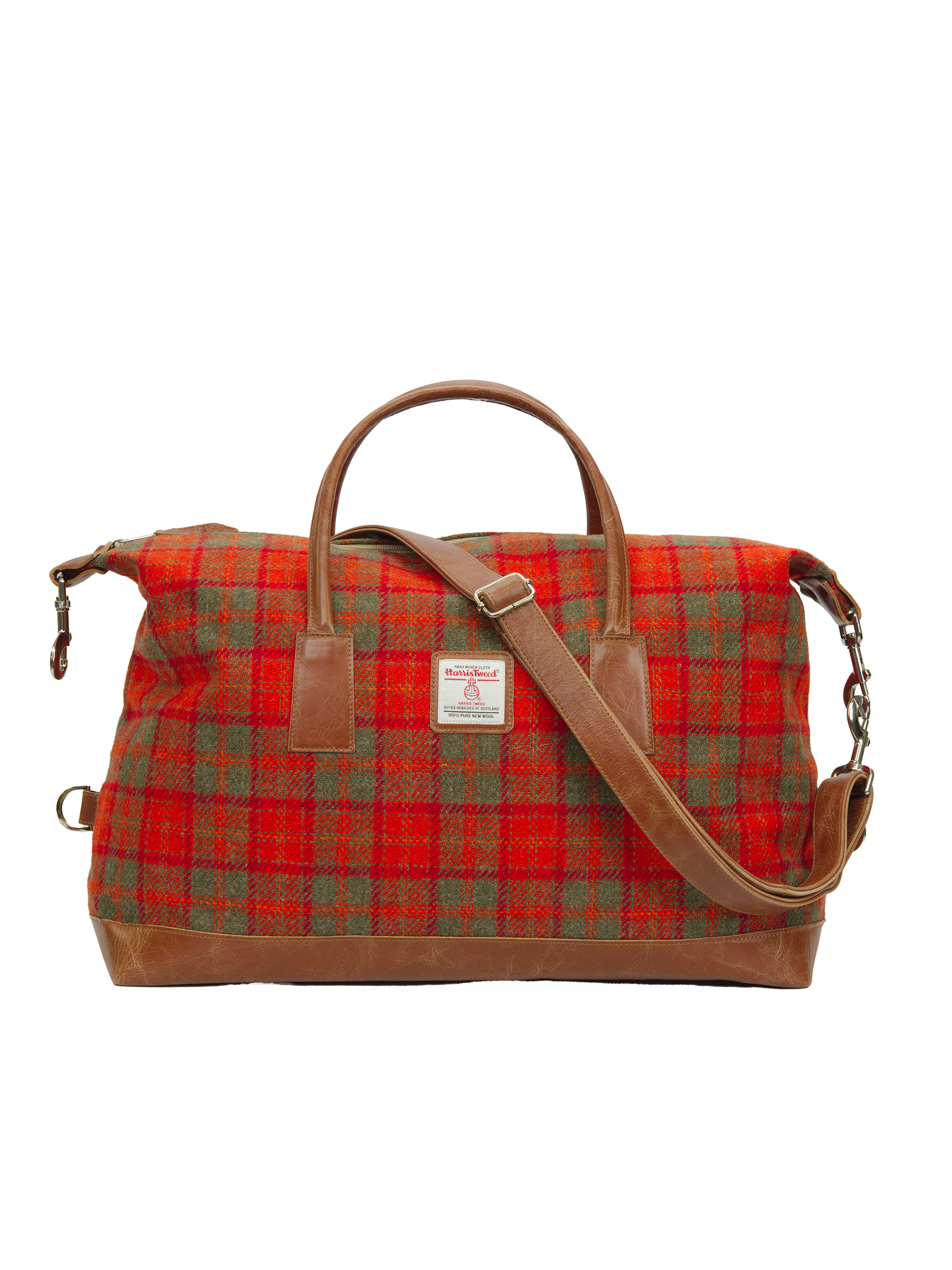 Harris Tweed Luggage Bag - A083 (Tan Leather) – Harris Tweed Isle of Harris